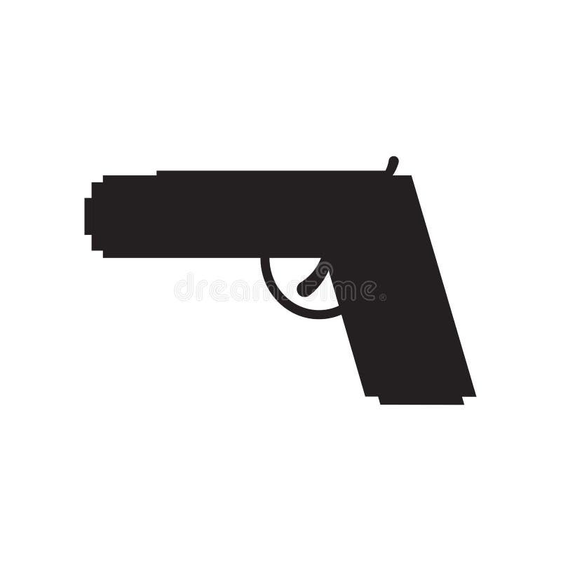 Gun Weapon Danger Arm Pictogram Stock Illustration - Illustration of ...