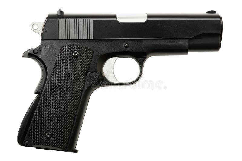 Gun on white stock image. Image of pistol, handgun, white - 99833149