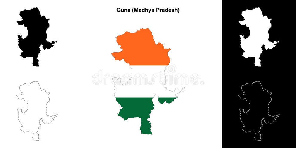Guna outline map stock vector. Illustration of outline - 368833590