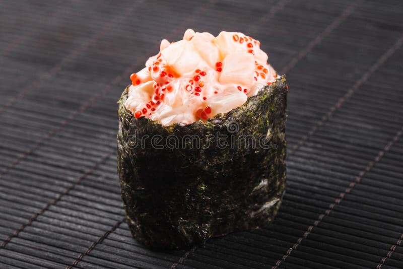 Gunkan with Fish and Tobiko Stock Photo - Image of sashimi, roll: 86006850