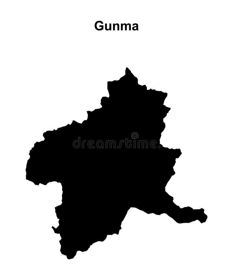 Gunma outline map stock illustration. Illustration of silhouette ...
