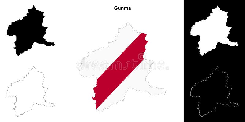 Gunma outline map stock vector. Illustration of area - 323664138