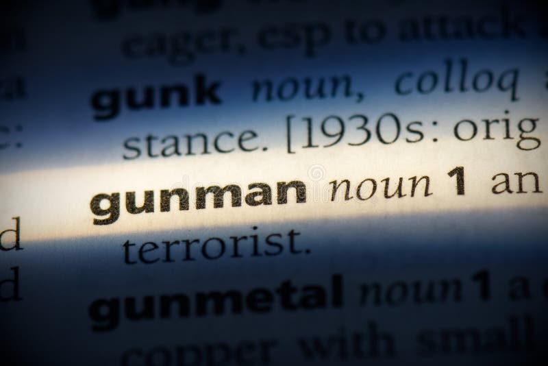 Gunman stock photo. Image of etymology, highlight, english - 161576522
