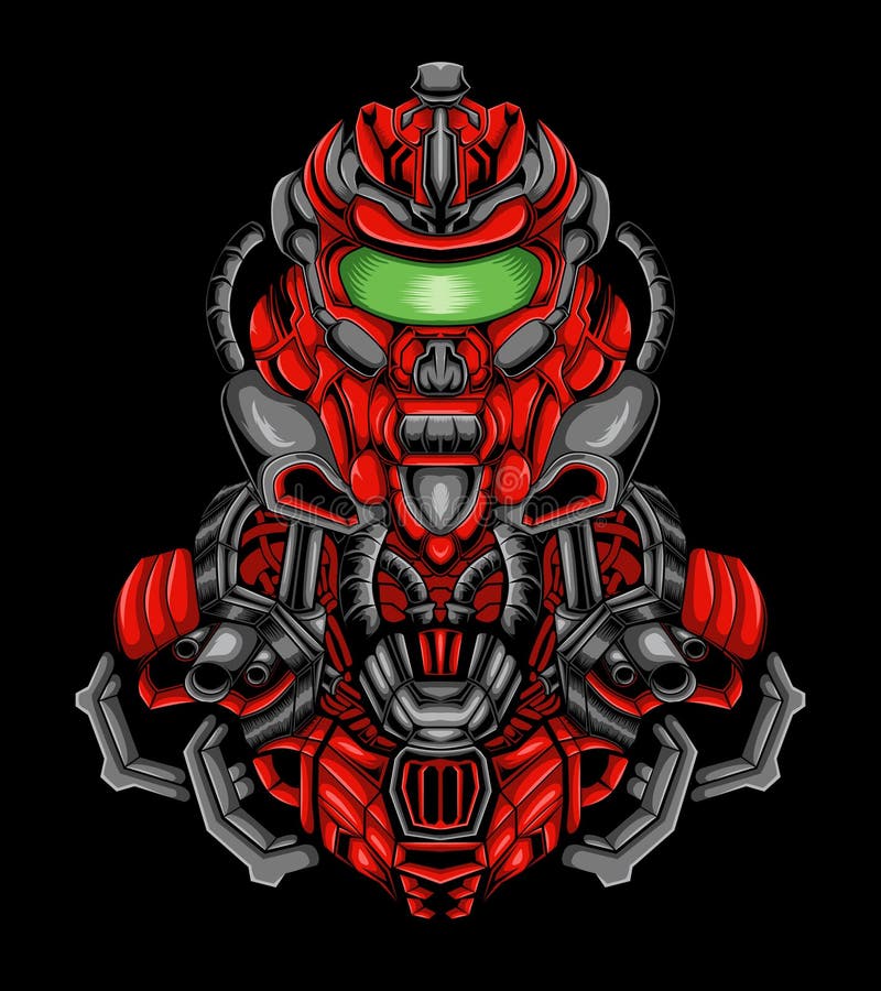 Gunner Robot Mascot Logo Design with Modern Illustration Stock Vector ...