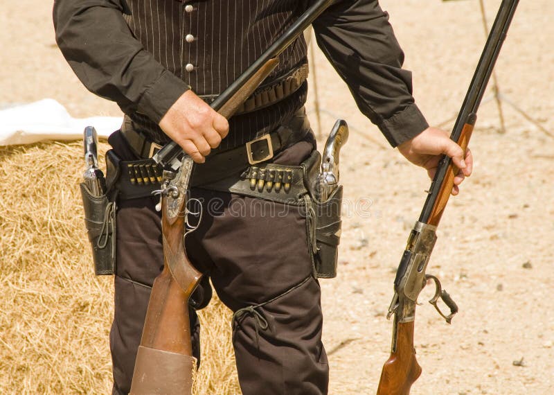 Gunslinger stock photo. Image of chaps, longrider, revolver - 1763832