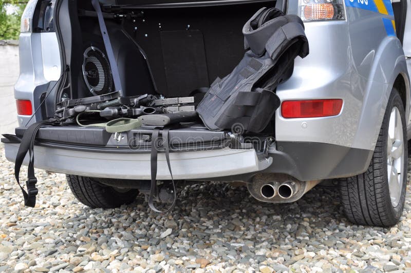 Guns in the car stock image. Image of contraband, back - 15029165