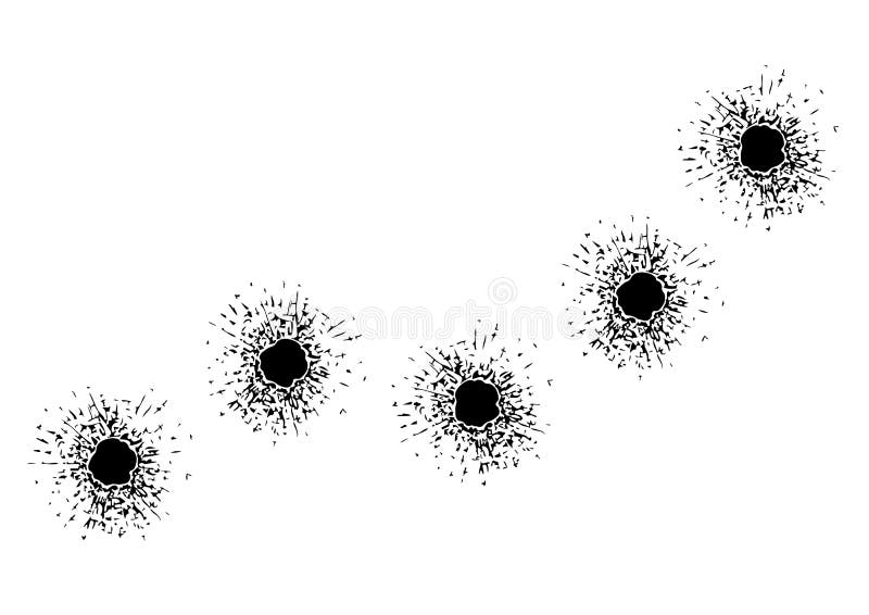 Gunshot marks over glass stock vector. Illustration of impact - 6268950