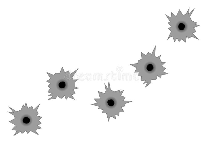 Gunshot marks over metal stock vector. Image of danger - 6269001