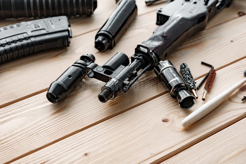 Gunsmith S Working Table for Gun Cleaning and Maintaining Stock Photo ...