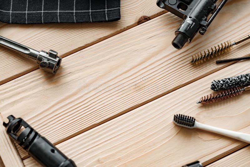 Gunsmith S Working Table for Gun Cleaning and Maintaining Stock Photo ...