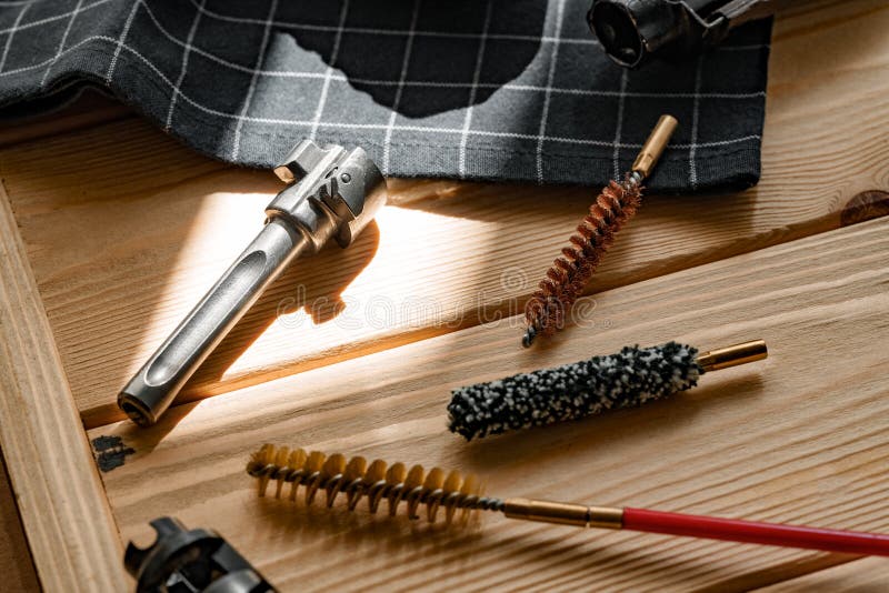 Gunsmith S Working Table for Gun Cleaning and Maintaining Stock Image ...