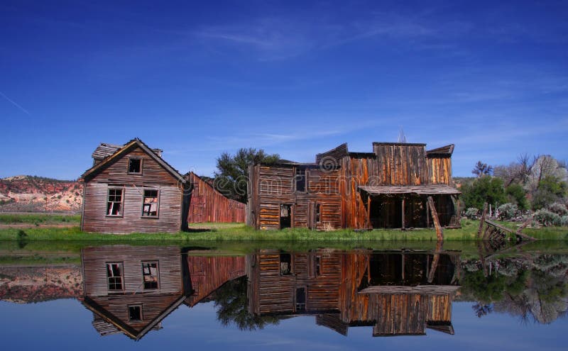Gunsmoke Movie Set stock photo. Image of buildings, skies - 6374358