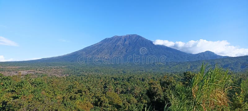 Gunung agung mountain stock image. Image of tree, hill - 266493505