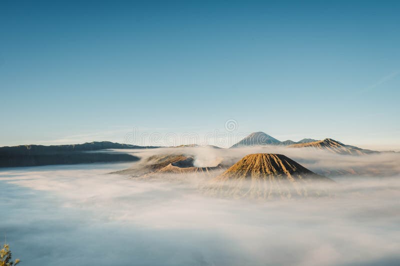 Gunung Bromo or Bromo Mountain is Covered by Clouds in the Morning ...