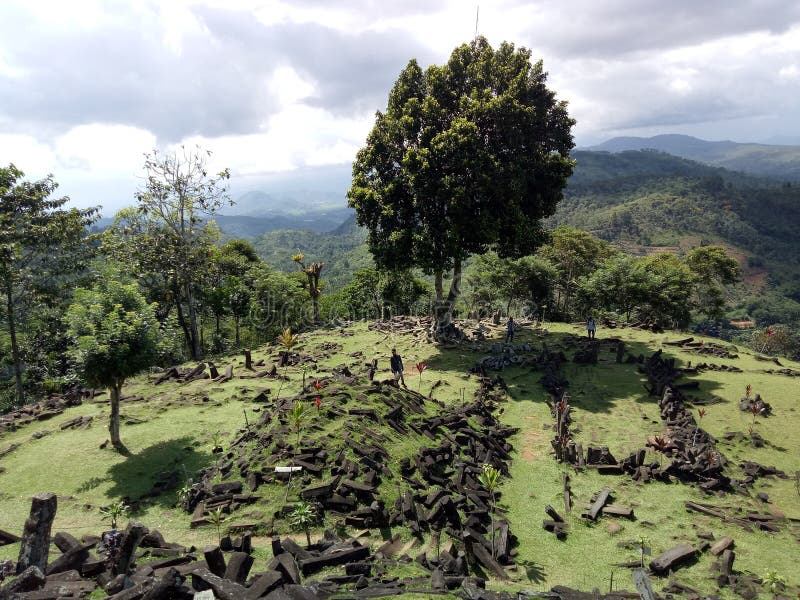 Gunung Padang Megalithic Site Stock Image - Image of megalithic, padang ...