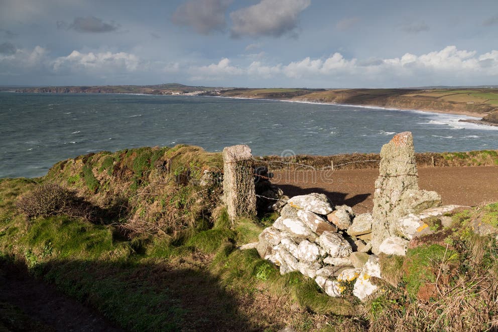 Gunwalloe stock image. Image of peninsula, holywell, sand - 64896655