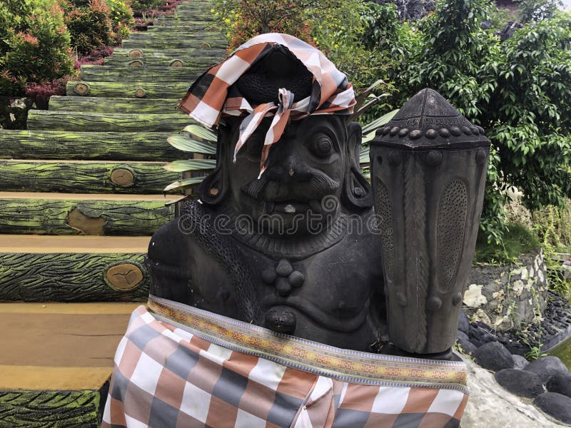 Gupolo Stone Sculpture for Gate Decoration with Fabric Stock Photo ...