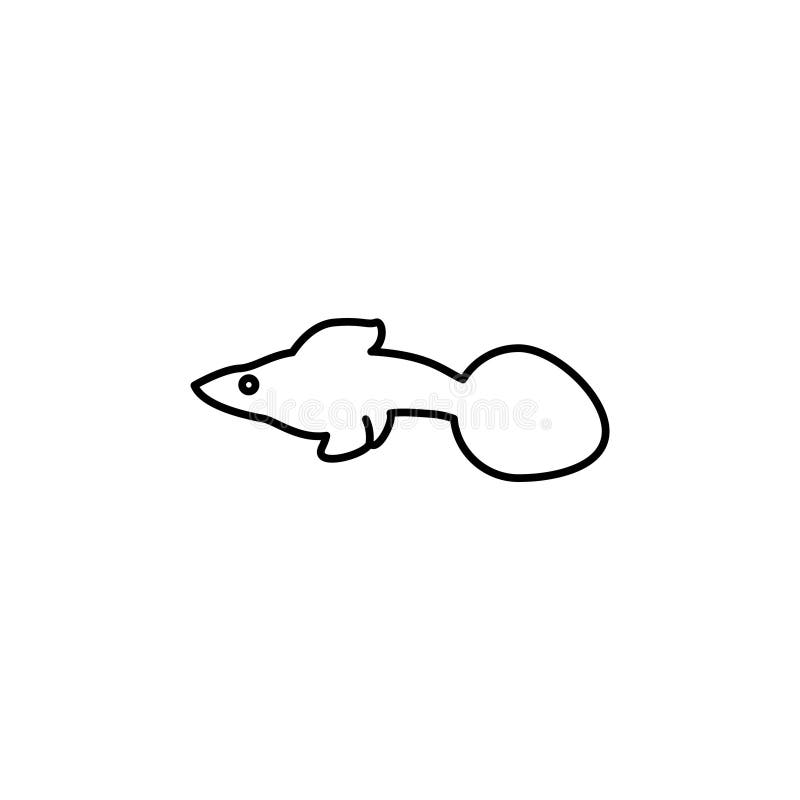 Guppy Fish Line Vector Design Template Illustration Stock Vector ...