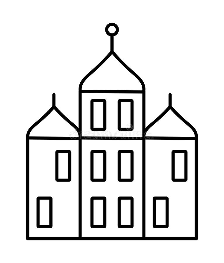 Gurdwara Building Thin Line Stock Vector - Illustration of gurudwara ...