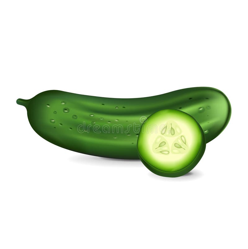 Gurke Mit Flachem Designvektor Der Scheibe Vektor Abbildung ...
