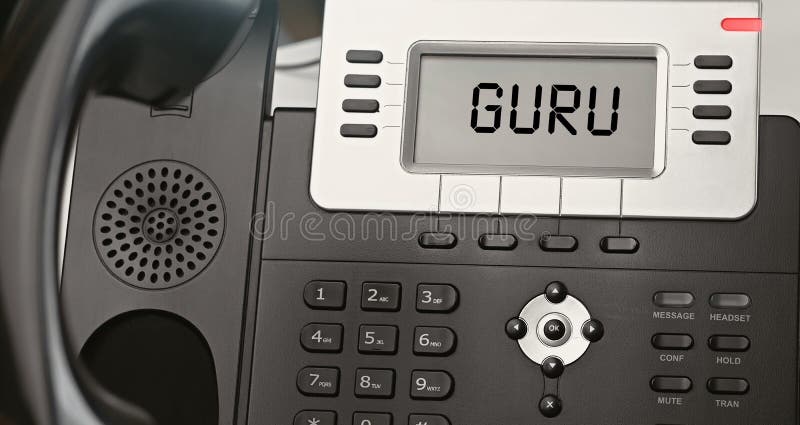 GURU - Concept of Text on the IP Phone Display Stock Photo - Image of ...
