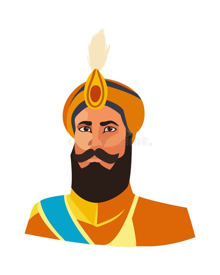 Guru Gobind Singh Character Stock Vector - Illustration of india ...