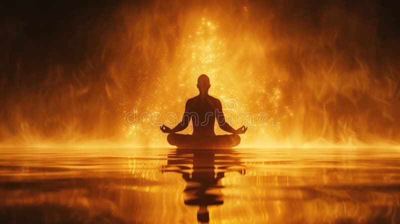 Guru Meditating in a Lotus Position Stock Illustration - Illustration ...