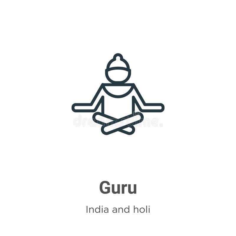Guru Outline Vector Icon. Thin Line Black Guru Icon, Flat Vector Simple ...