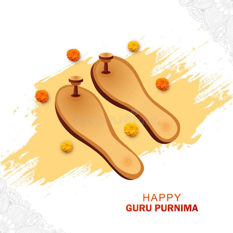 Guru Purnima Celebration on Guru Paduka Greeting Card Background Stock ...
