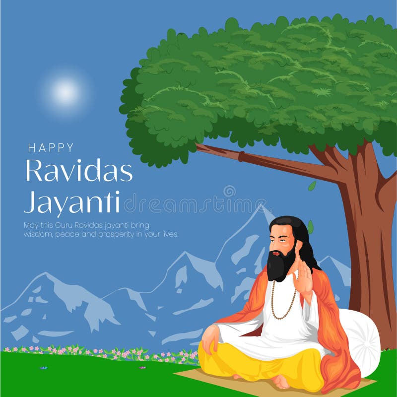 Guru Ravidas Jayanti Banner Design Stock Vector - Illustration of magh ...