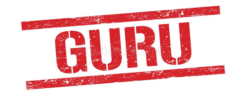 GURU Text on Red Vintage Lines Stamp Stock Illustration - Illustration ...