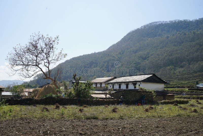 Gurung Architecture from Ghachok Pokhara Nepal. Stock Image - Image of ...