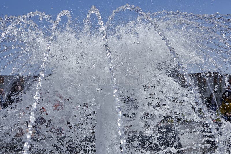 The Gush of Water of a Fountain Stock Photo - Image of blue, light ...