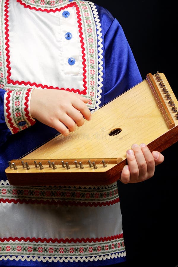 Folk musician with gusli stock photo. Image of instrument - 25227014