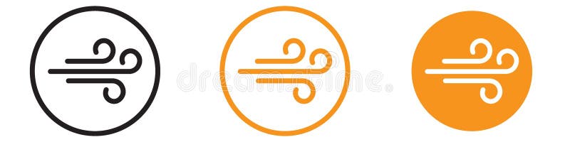 Gust Icon Set Wind and Weather Illustrations for Meteorology and ...