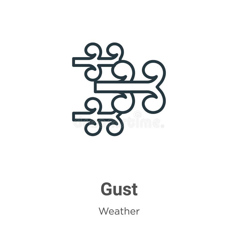 Outline Gust Vector Icon. Isolated Black Simple Line Element ...