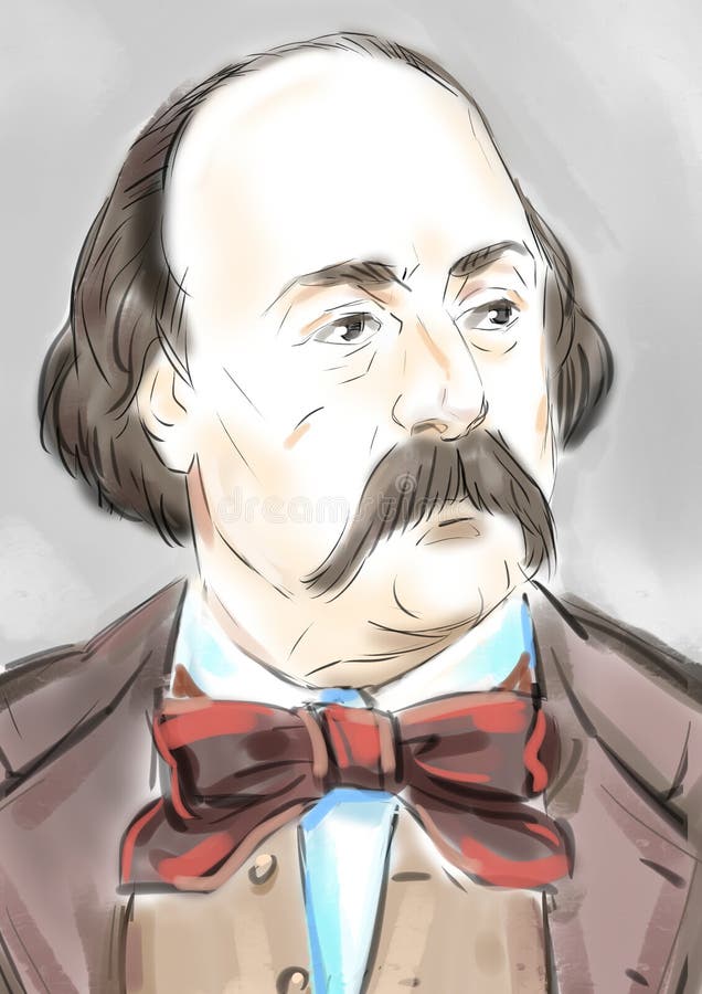 Gustave Flaubert editorial photo. Illustration of drawing - 77205826