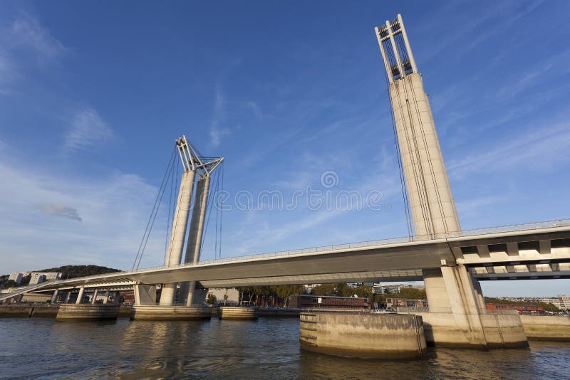 Gustave Flaubert Bridge, Rouen, Normandy Stock Image - Image of ...