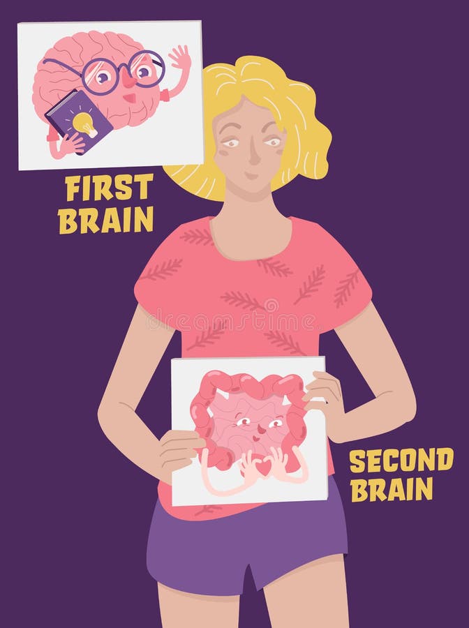 Gut-brain Connection. Vertical Vector Poster. Medical Concept Stock ... Gut-brain Connection. Vertical Vector Poster. Medical Concept Stock ...