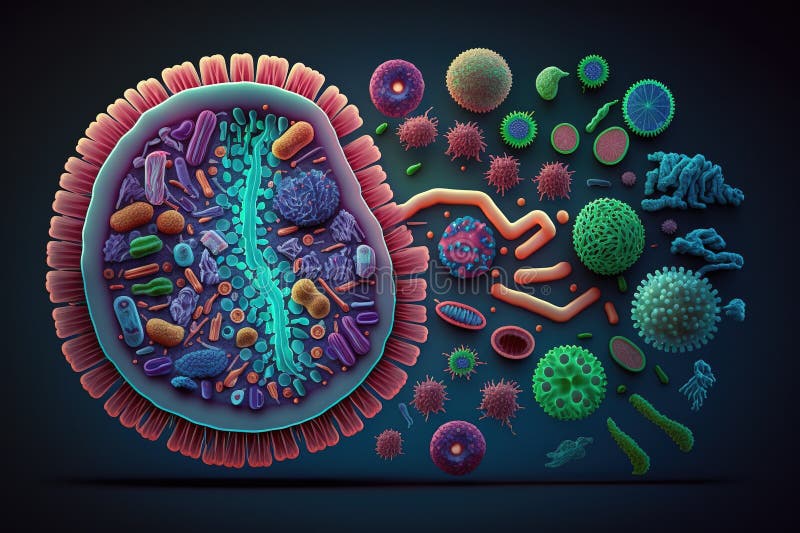 Gut Microbiota, Illustration. Ai Generated Stock Illustration ...