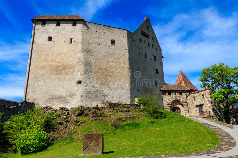 Gutenberg Castle in Town of Balzers, Liechtenstein Stock Photo - Image ...