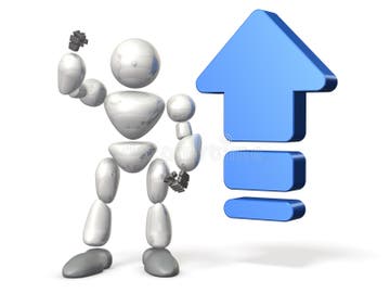 Guts Pose of the Robot Represents the Victory. Stock Illustration ...