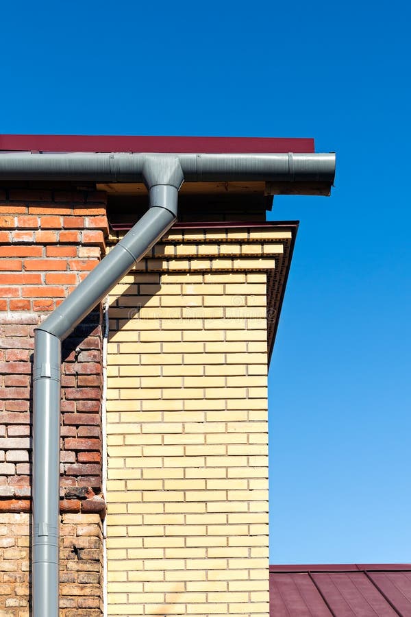 Gutter and brick wall stock photo. Image of gutter, detail - 32469984