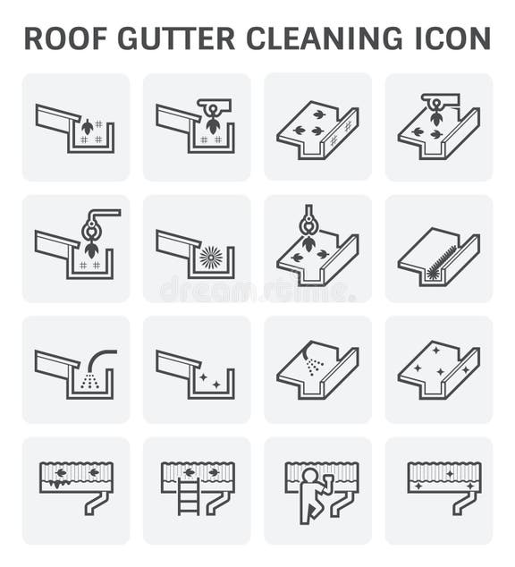 Gutter cleaning icon stock vector. Illustration of clean - 111280366