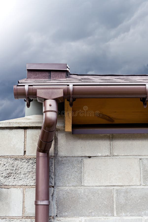Gutter and downspout stock image. Image of metal, drain - 50506883
