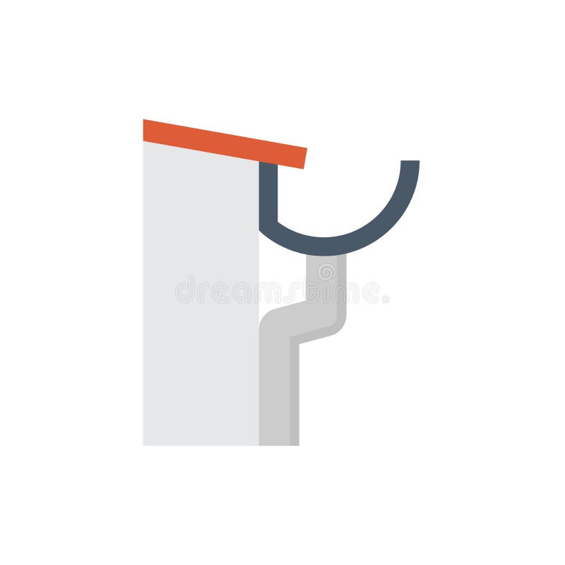 Gutter drainage icon stock vector. Illustration of eaves - 156443868