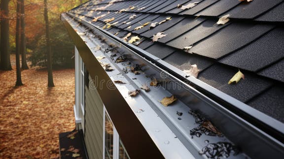 Gutter leaf guard stock illustration. Illustration of safety - 369837636