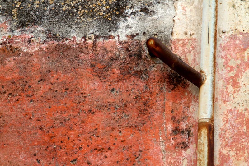A Gutter Pipe on a Grunge Wall Stock Photo - Image of outside ...