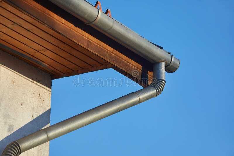 Gutter Pipe Eaves Trough of a House Stock Image - Image of waterspout ...