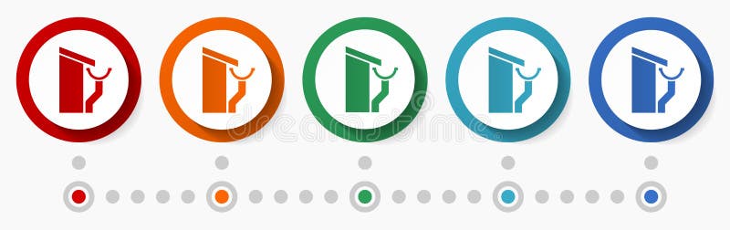 Gutter Service Concept Vector Icon Set, Infographic Template, Flat ...